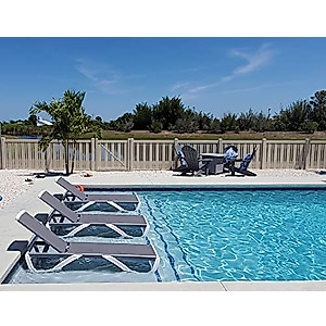 Kozyard Alan Full Flat Alumium and Polypropylene Resin Legs Patio Reclinging Adustable Chaise Lounge with Sunbathing Textilence, 5 Adjustable Position (Gray Textilene Without Table)