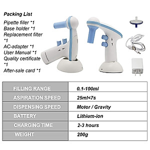 BAOSHISHAN Electric Automatic Motorized Pipette Filler Pipette Pipe Controller Helper Pipettor Dispenser