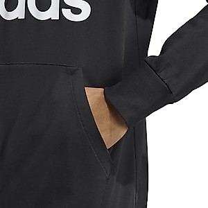 adidas Men's Essentials Logo Hoodie Legacy, Black/White/Black, Medium