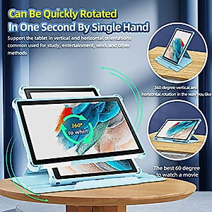 Stand Tablet Cover Lightweight Rugged Shockproof Compatible with Samsung Galaxy Tab A8 10.5 inch 2021 (SM-X200/X205) Tablet Case,Folding Stand Folio Cover Protective with Shoulder Strap/Auto Sleep Wak