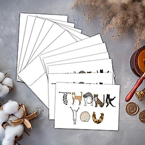 Cat Thank You Cards (6 Packs), Alphabet Thank You Cards for Cat Lovers