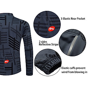sponeed Mountain Bike Jersey Set Warm Men Fleece Lined Winter Cycling Road Bicycle Jackets Pad Pants Bike Outfit Medium
