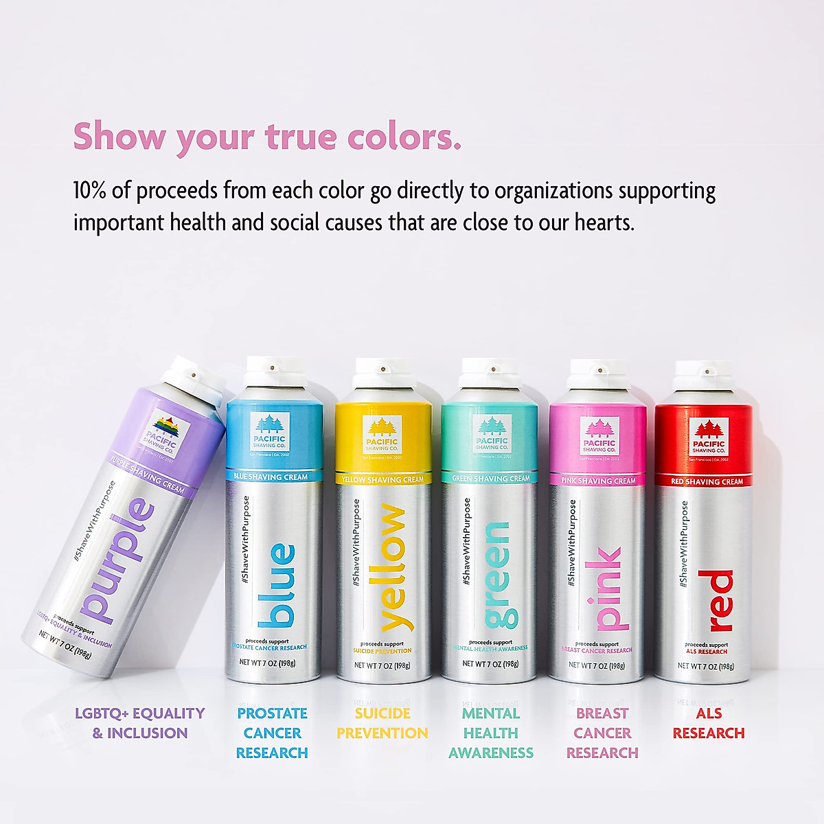 Pacific Shaving Company PINK Shaving Cream - Shave with Purpose - Safe & Natural Ingredients, Cruelty Free, Made in the USA - Pack of 2 (7 oz each)