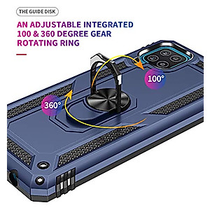 Galaxy A12 Case,Samsung A12 Case,with Screen Protector,[Military Grade] 16ft. Drop Tested Cover with Magnetic Kickstand Car Mount Protective Case for Samsung Galaxy A12, Blue