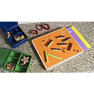 Lipper International 8889 Bamboo Wood Cutting Board with 6 Removable Color-Coded Cutting Mats, 16" x 13" x 1"