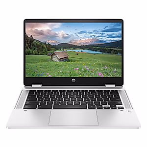 HP Newest Chromebook x360 2-in-1 Laptop, 14" HD Touchscreen, Intel Celeron N4500, 4GB LPDDR4x RAM, 32GB eMMC Flash Memory, Webcam, WiFi, Bluetooth, Chrome OS. Silver
