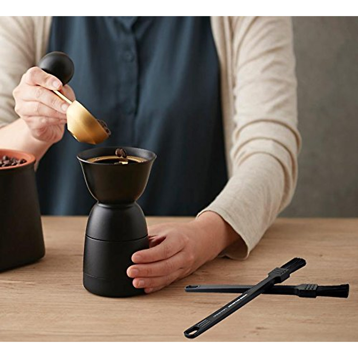 SPIRIT Cleaning Brush, 2 Pcs Espresso Coffee Grinder Brush Accessories for Barista Bean Grain Coffee Grounds Tool Home Kitchen …