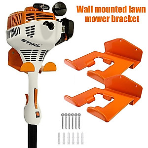 cadciehe Weedeater Hanger, Wall Mounted Grass Trimmer Racks Lawn Trimmer Holders Weed Wacker Hooks for Garage Weed Eater Hanger for Garage Wall, Heavy Duty Ladder Hooks 2pcs