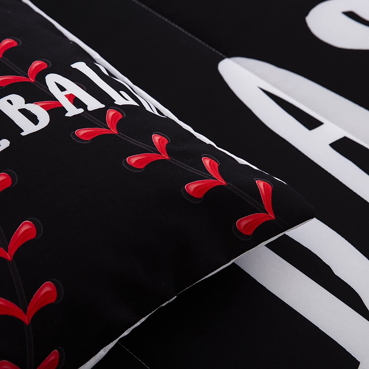 MWMWMW Boys Queen Comforter Set, Sports Theme Baseball Bedding Set for Kids Girls Teens, 3 PCs Soft Microfiber Baseball Player Blanket, 1 Comforter with 2 Pillowcases