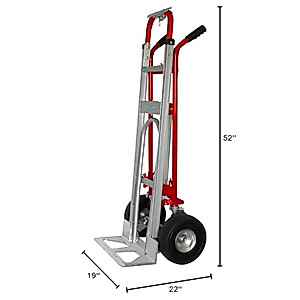 SNAP-LOC 800 lb Hand Truck Cart with Expandable Convertible Platform and 10" Tires