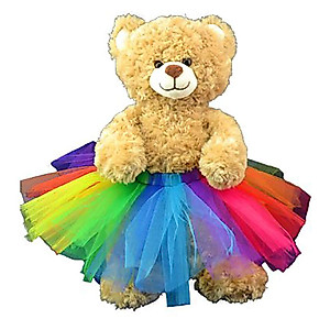 Adorable Rainbow Tutu Teddy Bear Clothes Outfit Fits Most 14" - 18" Build-A-Bear & Make Your Own Stuffed Animals