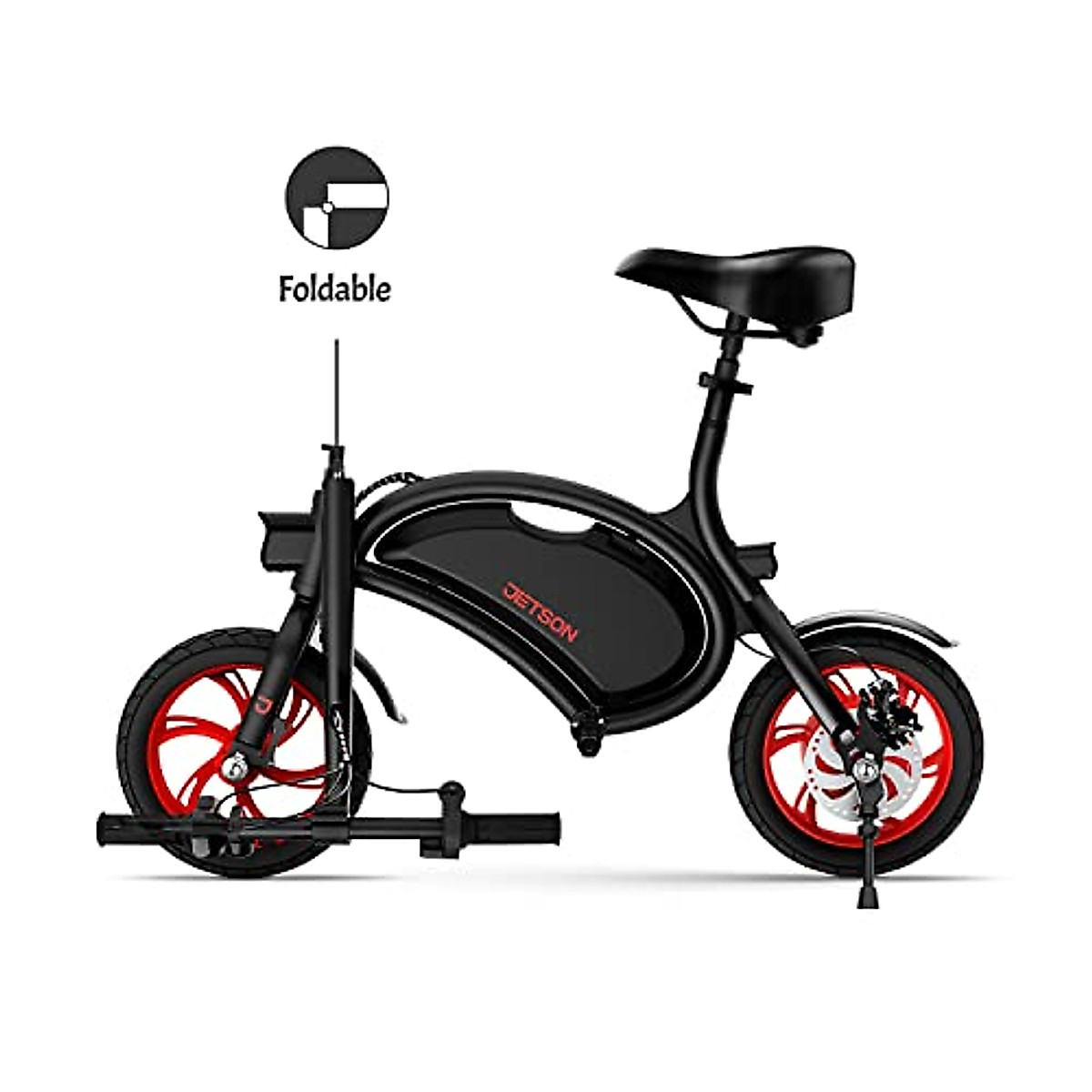 Jetson Bolt Adult Folding Electric Ride On, Foot Pegs, Easy-Folding, Built-In Carrying Handle, Lightweight Frame, LED Headlight, Twist Throttle, Cruise Control, Rechargeable Battery