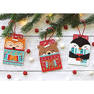 Dimensions 72-08291 DIY Christmas Ornaments and Gift Card Holders Felt Applique Kit, Sizes Vary, Multicolor, 4pcs