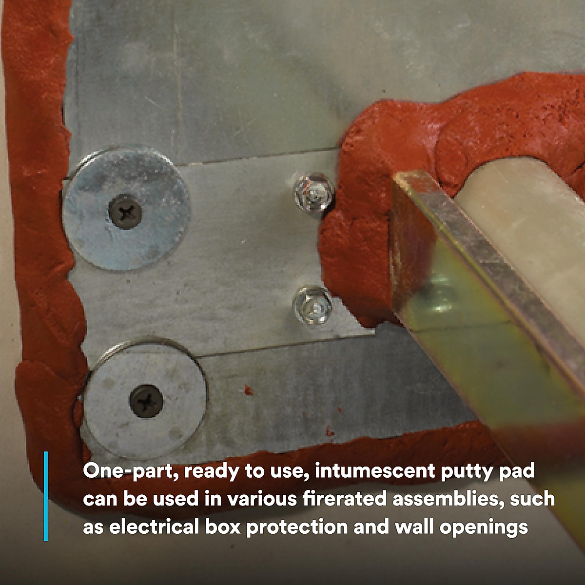 3M Fire Barrier Moldable Putty Pads MPP+, Red Color, One-Part, Ready-To-Use, Intumescent Material, 7 in x 7 in, Case of 20