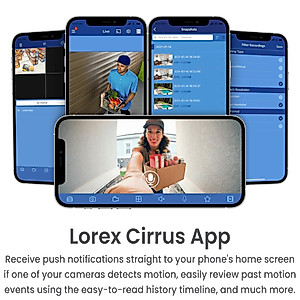 Lorex 2K 8 Channel Wire-Free Security Camera System with 6 Battery-Operated Active Deterrence and Person Detection Indoor/Outdoor Cameras (1TB)