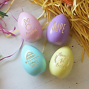 MYETCHEY Personalized Easter Egg Easter Basket Stuffers for Babies Baby Easter Easter Gifts for Toddlers Wood Easter Egg Easter Basket Stuffers for Toddler