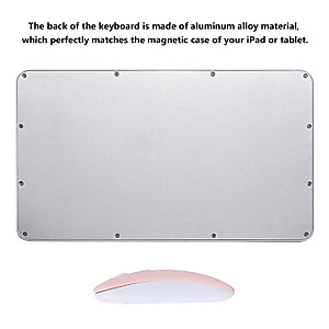 Rechargeable Bluetooth Keyboard and Mouse Combo Ultra-Slim Portable Compact Wireless Mouse Keyboard Set for Android Windows Tablet Cell Phone iPhone iPad Pro Air Mini, iPad OS/iOS 13 and Above (Pink)