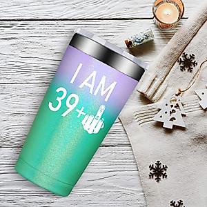 BIRGILT 40th Birthday Gifts for Women Men - Funny Gifts for Best Friends Wife Mom Husband - Tumbler Cup