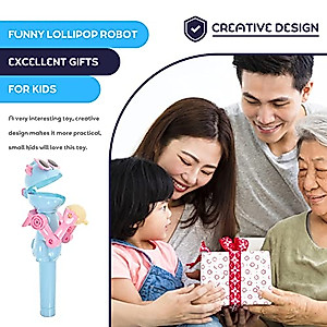 Toddmomy Destress Gifts Wand Toy Personality Robot Lollipop Holder Plastic Lollipop Case Funny Lollipop Robot Holder Creative Lollipop Robot Toys for Kids Children (Blue) Yule Gifts Stocking Stuffers