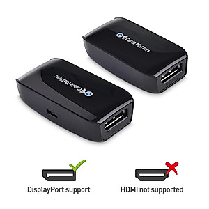 Cable Matters Active DisplayPort Repeater, Support 4K@240Hz up to 32ft, 4K@60Hz up to 80ft, (DisplayPort 1.4 Repeater, DisplayPort Signal Booster, DisplayPort Amplifier) for VR Headset, Gaming Monitor