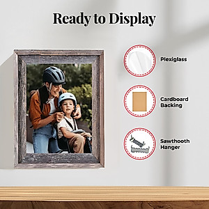 Farmhouse Style Rustic Picture Frame - Reclaimed Wood Photo Frame – Signature Wall Picture Frames for Living Room, Bedroom, Office Display - Wooden Frames for Décor Made in USA Natural Weathered Gray 16" x 20"