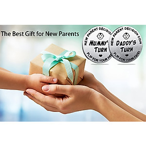 New Dad Mom Gifts Funny Decision Making Coin, New Baby Gift for Parent Mummy Daddy Pregnancy Women First Time to be Moms Dads Mother's Day Father's Day Gifts Double Sided
