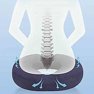 Ergonomics Decompression Seat Cushion, Memory Foam Support Cushion, Pressure Relief On The Back and Coccyx in Your Car and Office Chair Gift 42 * 34 * 7cm