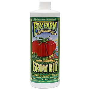 FoxFarm 752289790201 FX14006 1-Quart Grow Big Liquid Concentrate 6-4-4, Blue