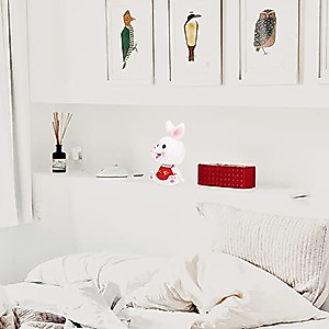 Angoily Rabbit Figurine Shaking Head Toy Bunny Car Dashboard Decoration Bobblehead Fengshui Lucky Statue 2023 Chinese Zodiac Rabbit New Year Car Decor