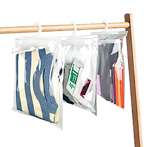 Hanging Storage Bags with Hanger,13" X11" Large Hook Hang-Up Clear Plastic Bags,Book Pouch School Supply Kit Classroom Organization for Classroom Library School Supplies Home Pharmacy Use (30)