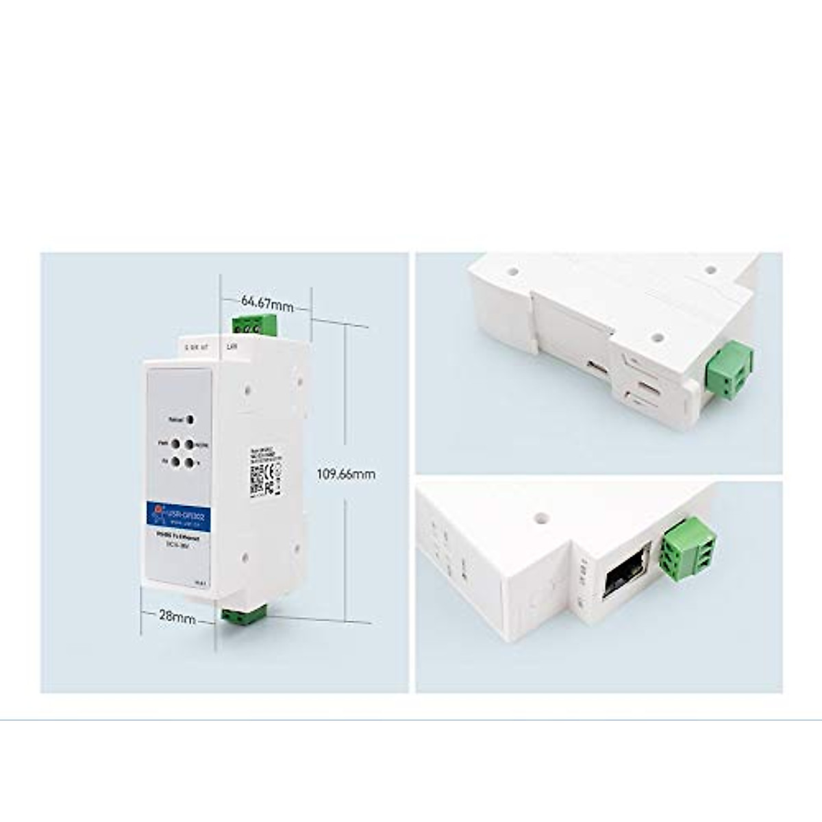USR -DR302 Modbus RS485 de carril DIN Puerto Series a convertidor Ethernet Transmission bidireccional Transparent Between RS485 and RJ45
