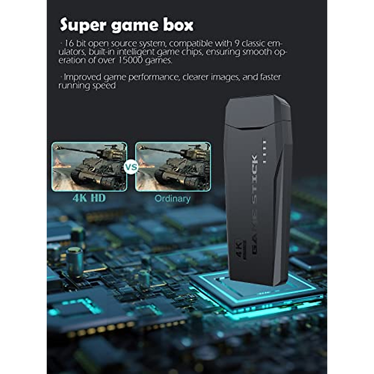 Fadist Retro Game Console, Built in 15000 Classic Games, 4K HD Output,with 2 Ergonomics Controllers, Plug and Play Game Console, Ideal Gift for Kids, Adult, Friend, Lover