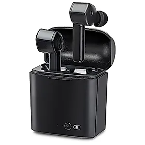 iLive Truly Wire-Free Bluetooth Earbuds, Sweatproof Design, Charging Case, Includes 3 Set of Ear Tips, Black (IAEBT300B)