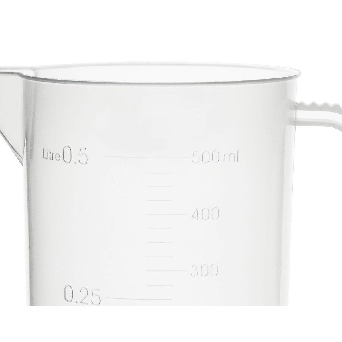 EISCO Plastic Pitcher, 500mL - Short Form, Euro Design - Molded Graduations - Chemical Resistant & Autoclavable Polypropylene - Measuring Jug Labs