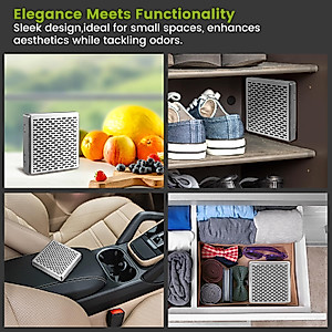 Refrigerator Deodorizer,10 Years Long Fridge Odor Eliminator,Car Air Freshener,Closet Odor Absorber,Outperforms Baking Soda and Bamboo Air Purifying Bags，Stainless Steel