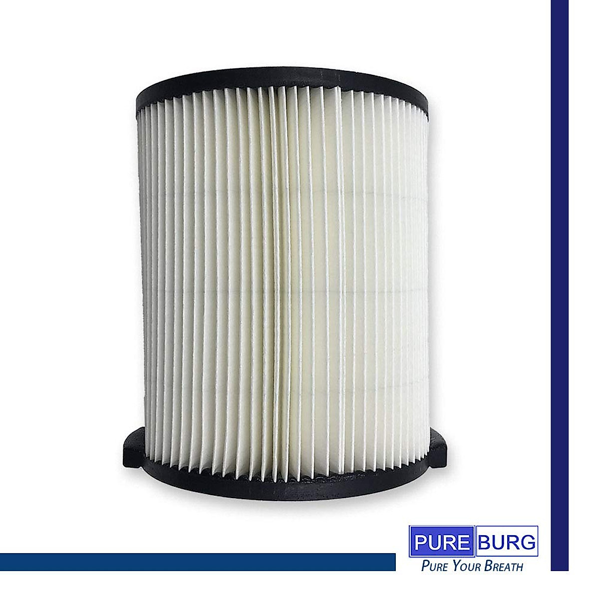 PUREBURG VF4000 Replacement Vac Filter Compatible with Ridgid VF4000 72947 Wet/Dry 5 to 20 Gal Also Compatible with Shop Vac Husky 6-9 Gal WD5500 WD0671 RV2400A RV2600B WD06700 WD09450, 1-Pack