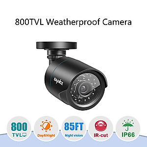 SANNCE 1/4" CMOS 800TVL 960H CCTV Weatherproof 3.6mm Lens with IR Cut Bullet Security Camera for Home Surveillance System