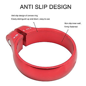 34.9mm Bike Seatpost Clamp, Aluminum Alloy Lock Seatpost Clamp Bike Accessory(red)