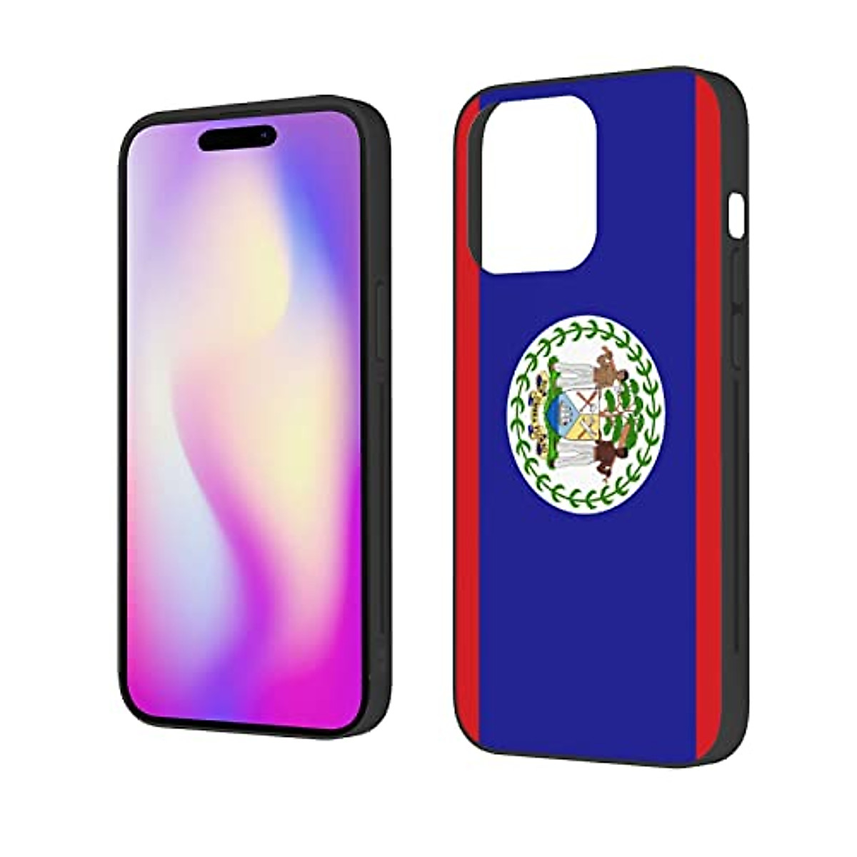 Flag of Belize iPhone 14 Pro Max Phone Case, You Can DIY On A Variety of Patterns White