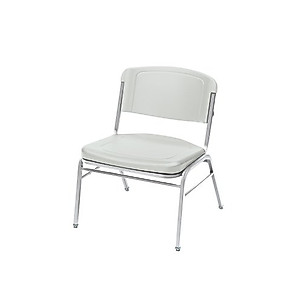 Iceberg ICE64123 Rough 'N Ready Big and Tall Stack Chair with Silver Frame, Heavy Gauge Steel Frame, 350 lbs Load Capacity, 26" Width x 27" Height x 32" Depth, Platinum (Pack of 4)