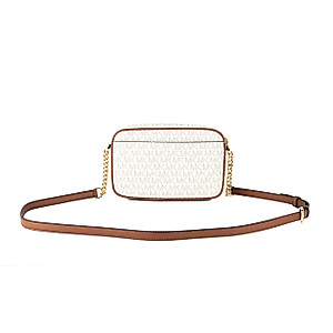 Michael Kors Signature Logo Jet Set Chain Pocket Crossbody Camera Bag Vanilla MK