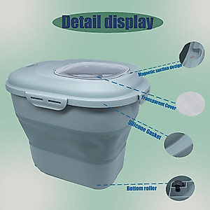 Collapsible Dog Food Storage Container with Lids,50LB Airtight Collapsible Pet Cat Storage Bin with Locking Lids Wheels Hand Scoop,Foldable Food Storage Container for Pet Food Cereal Flour Rice,Green