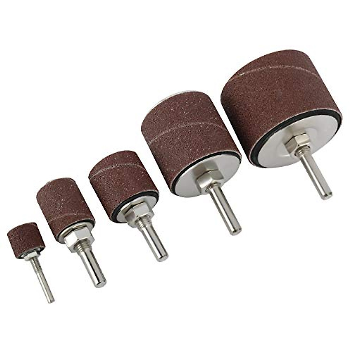 BTSHUB 25 PCS Sanding Drum Kit - Including 20 Sanding Bands, 5 Mandrels, Fits Any Drill,for Rotary Tools, Die Grinder, Power Drills, Carpenters, Woodworking, Paint, Sanding Surfaces and Finishing Jobs