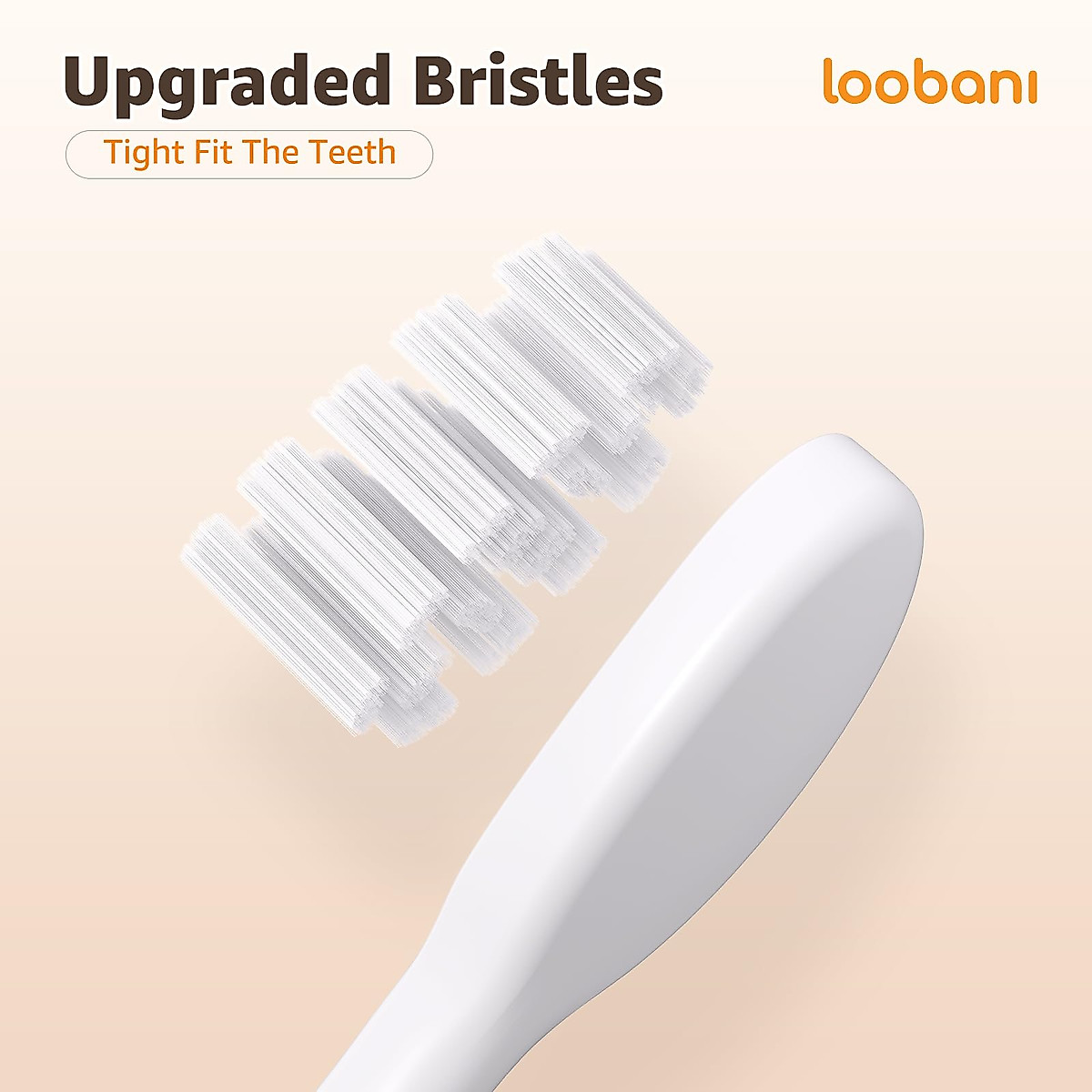 LOOBANI 2 Packs Dog Tooth Brush Replacement - Compatible LBHC001 Dog Tooth Cleaner, White