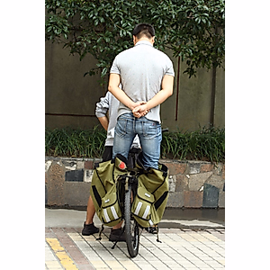 ArcEnCiel Bike Bag Bicycle Panniers Water-Resistant Large Capacity Rack Trunks Rear Seat Carrier Pack - Rain Cover Included