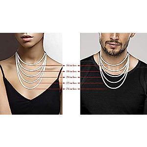 Miabella 925 Sterling Silver Italian Solid 4.5mm Flexible Flat Herringbone Chain Necklace Men Women, 925 Made in Italy (Length 18 Inches (Small))