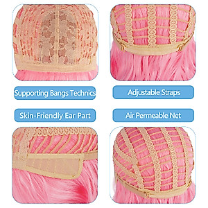 WeKen Long Curly Cosplay Wig with Pigtails Lolita Detachable Ponytail Wig for Women Girls Halloween Costume Party (Black and White)