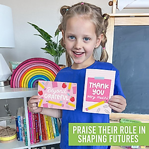 24 Colorful Teacher Thank You Cards From Student - Teacher Gift Card Teacher Appreciation Cards Bulk, Thank You Teacher Cards From Student, Bulk Thank You Cards For Teachers Appreciation Cards