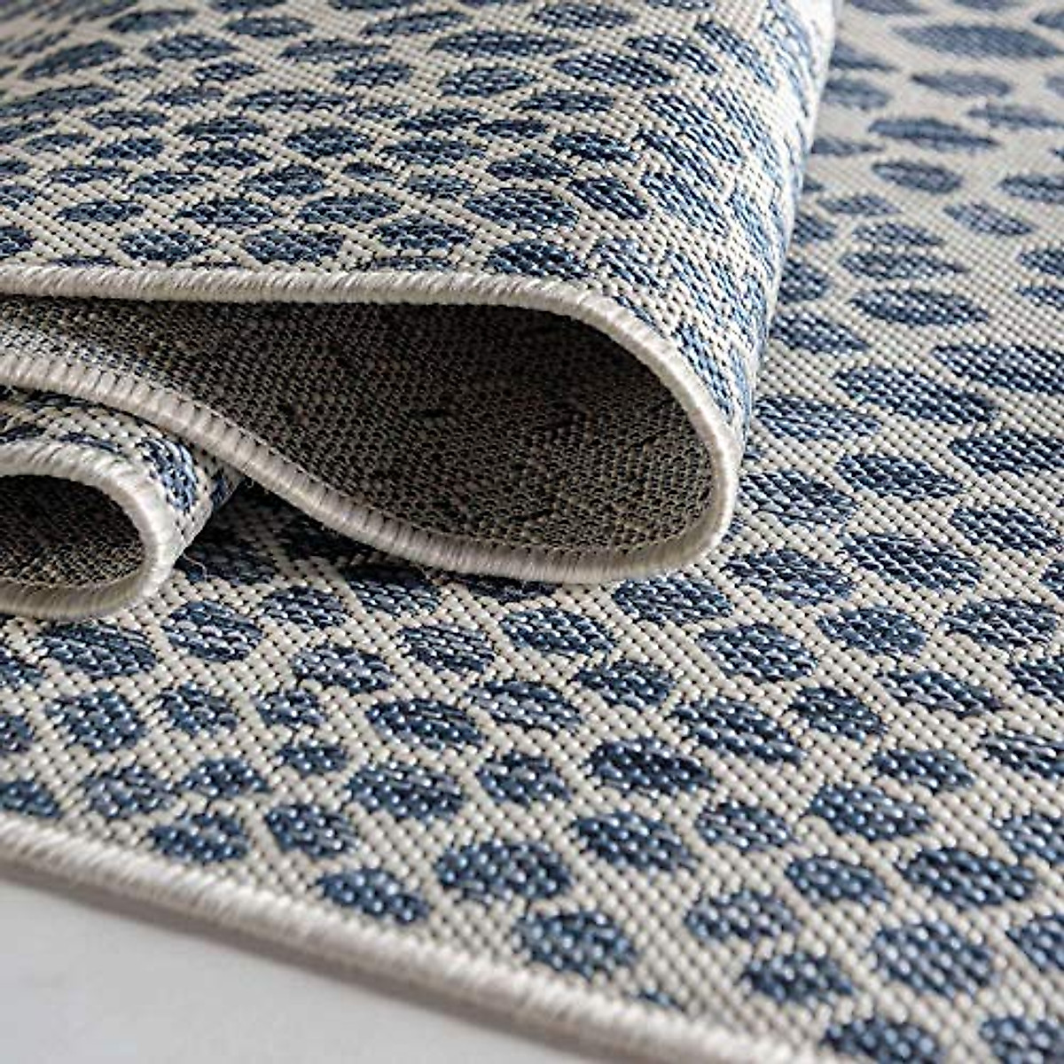 Unique Loom Outdoor Collection Area Rug - Cape Town (6' 1' x 9' Rectangle, Blue/ Olive)