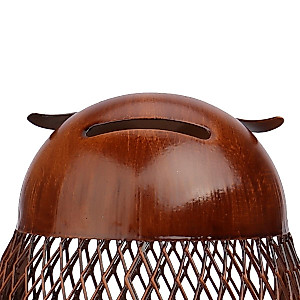 Tooarts Owl Shaped Metal Coin Bank Box Handwork Crafting Art